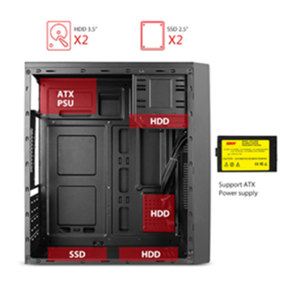 Kućište Stars Solutions K01 500W USB2.0 x2 – Brix Computers